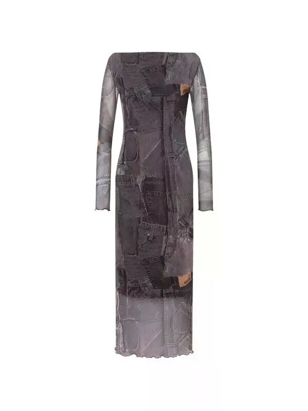 Moschino Printed Mesh Dress