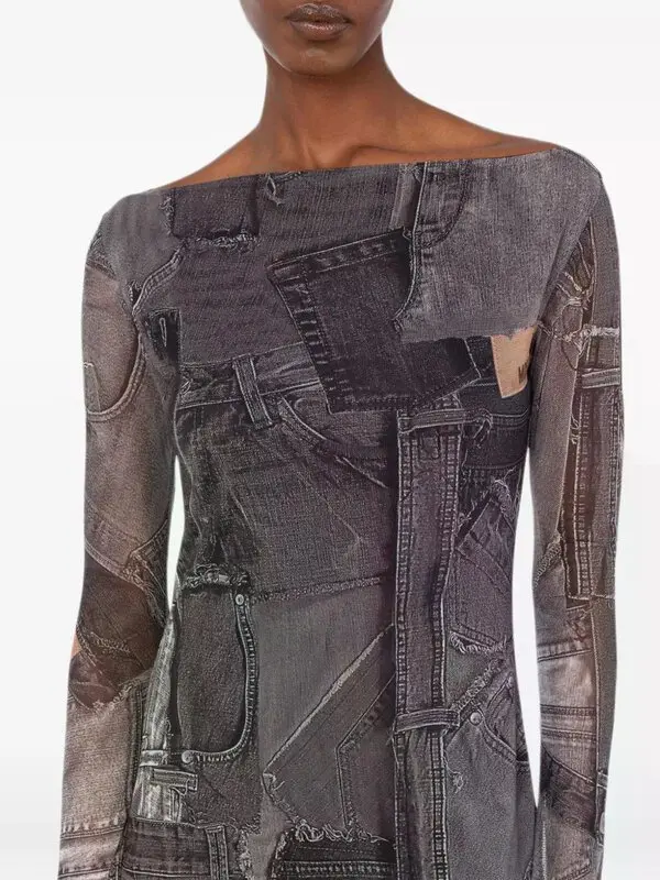 Moschino Printed Mesh Dress
