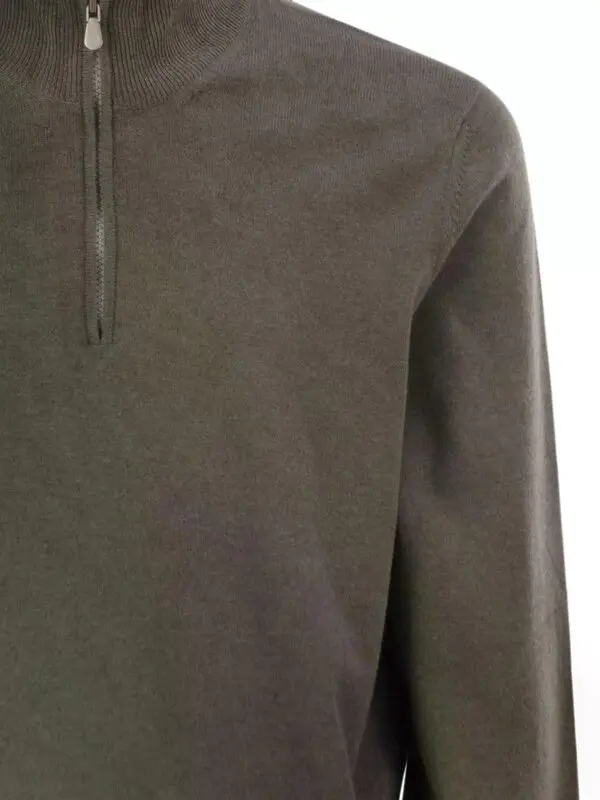 Brunello Cucinelli Cashmere Quarter-zip Knitwear - Brown