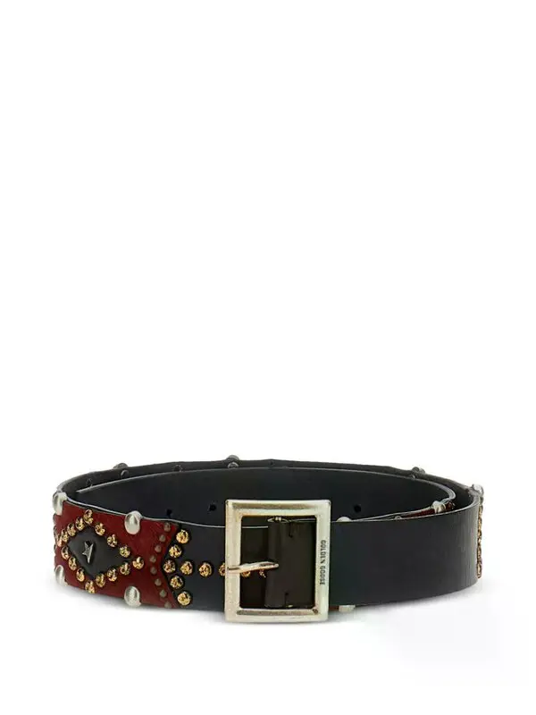 GOLDEN GOOSE Sierra Stud-embellished Leather Belt - Black
