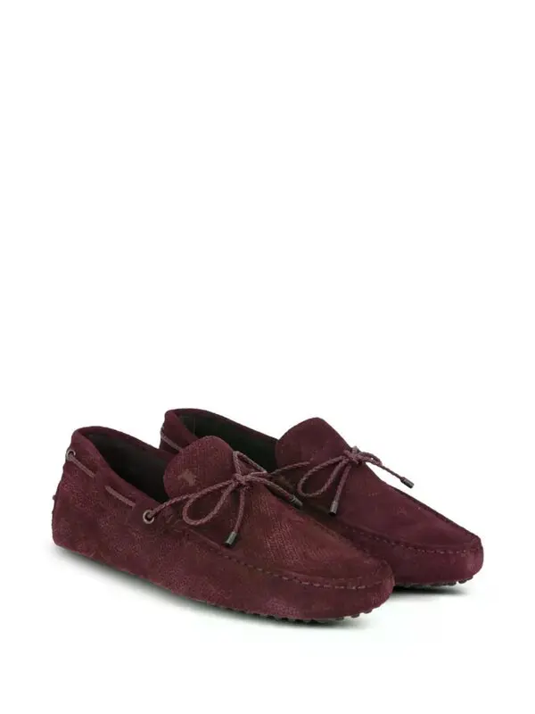 TOD'S Suede Driver Shoes With Bow Detailing
