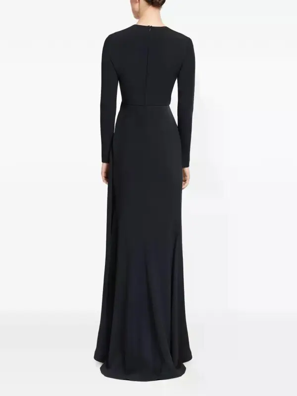Elie Saab V-neck Ruffled Maxi Dress - Black