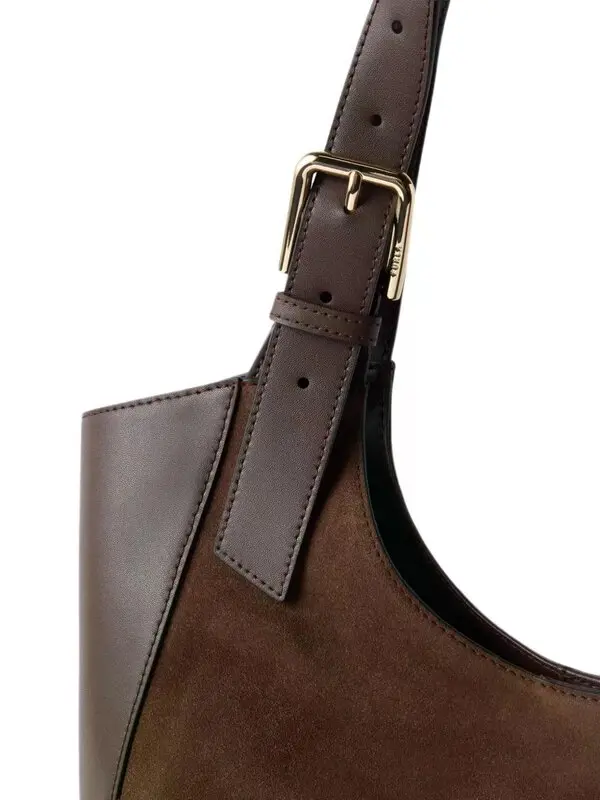 Furla Suede Panel Leather Tote Bag
