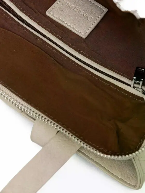 Desigual Embossed Studded Shoulder Bag With Detachable Pouch