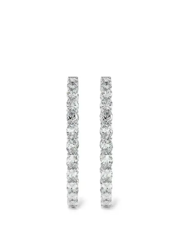 Diamond Essentials Lab-grown Diamond Hoop Earrings - Silver