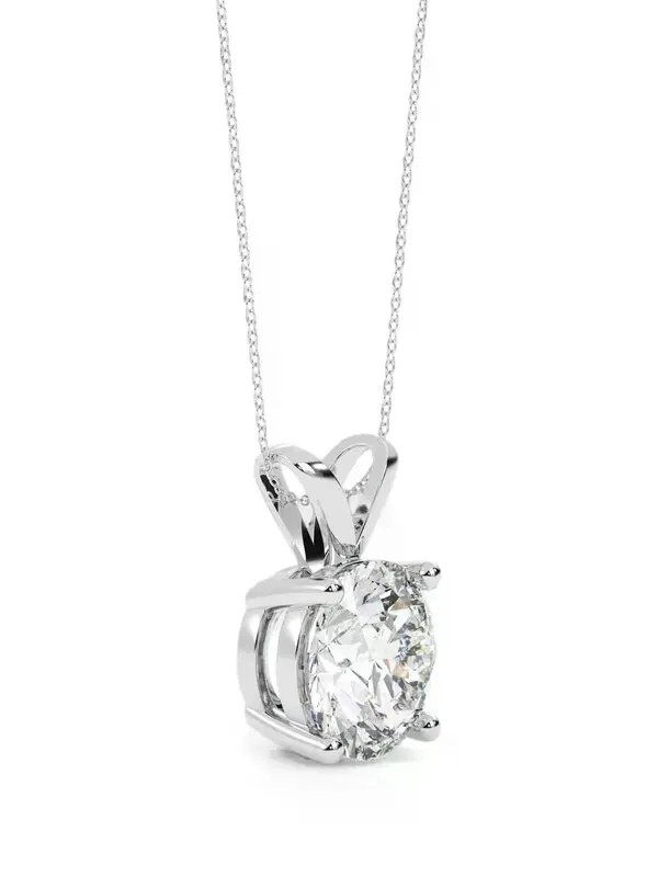 Diamond Essentials 1.5 Carat Round-cut Solitaire Pendant Necklace In 14k White Gold - Silver