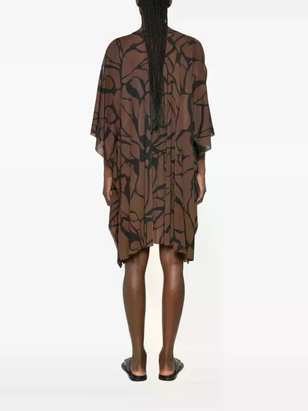 FISICO Abstract Print Cold-shoulder Mini Dress