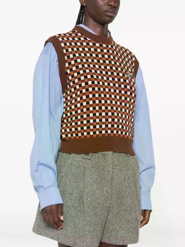 GOLDEN GOOSE Roby Checked Knit Vest