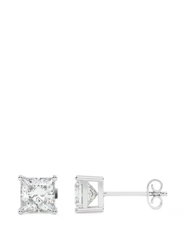 Diamond Essentials Princess-cut Diamond Stud Earrings In 14k White Gold