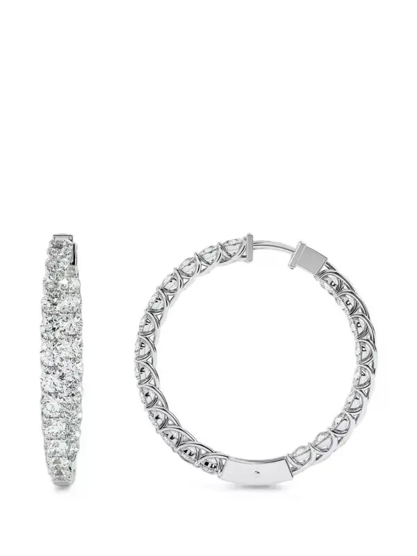 Diamond Essentials Laboratory-grown Diamond Hoop Earrings - Silver