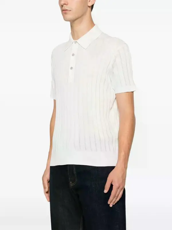 TOM FORD Ribbed-knit Short-sleeve Polo Shirt