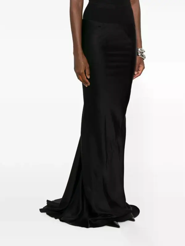 Rick Owens Coda Slim-fit Satin-finish Maxi Skirt