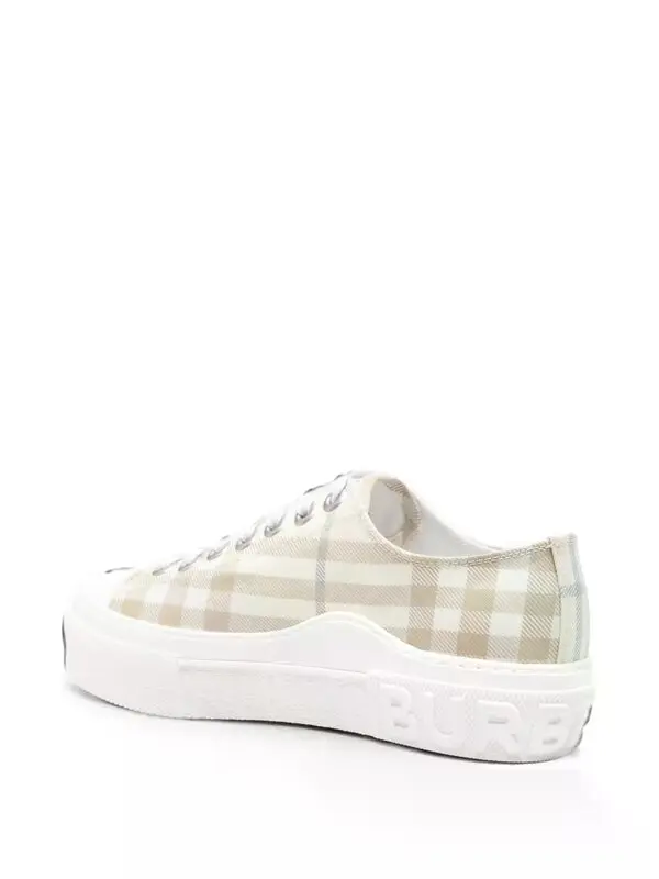 Burberry Check Pattern Platform Lace-up Sneakers