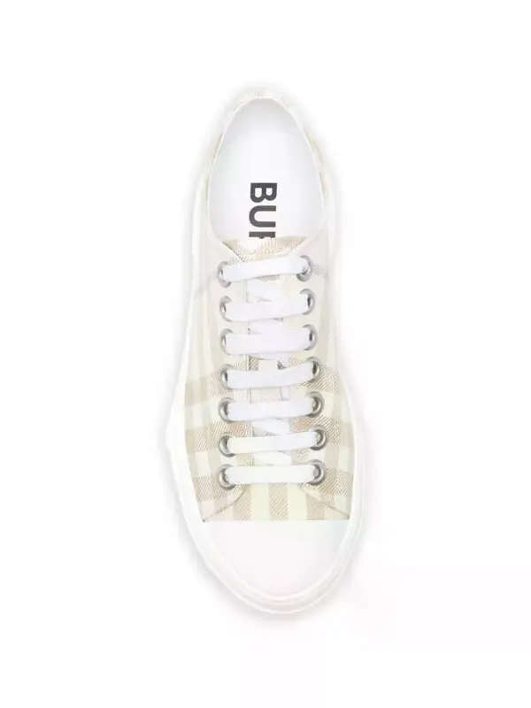 Burberry Check Pattern Platform Lace-up Sneakers