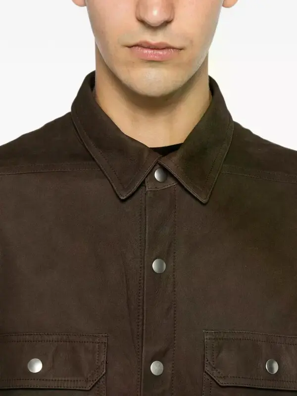 Rick Owens Leather Press-stud Shirt