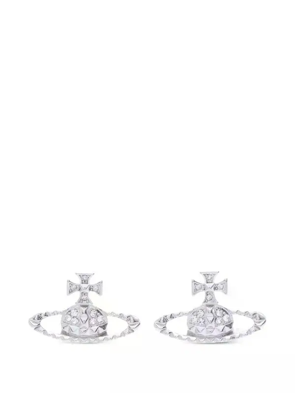 VIVIENNE WESTWOOD Orb Motif Crystal Embellished Earrings - Silver