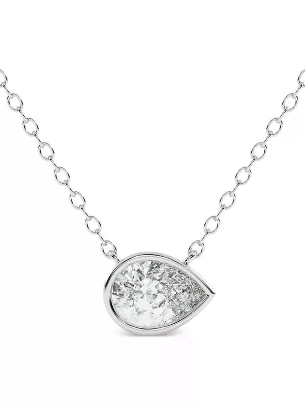 DIAMOND ESSENTIALS Pear-cut Diamond Pendant Necklace