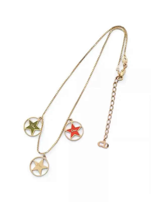 Dior Tone Star Pendant Necklace - Gold
