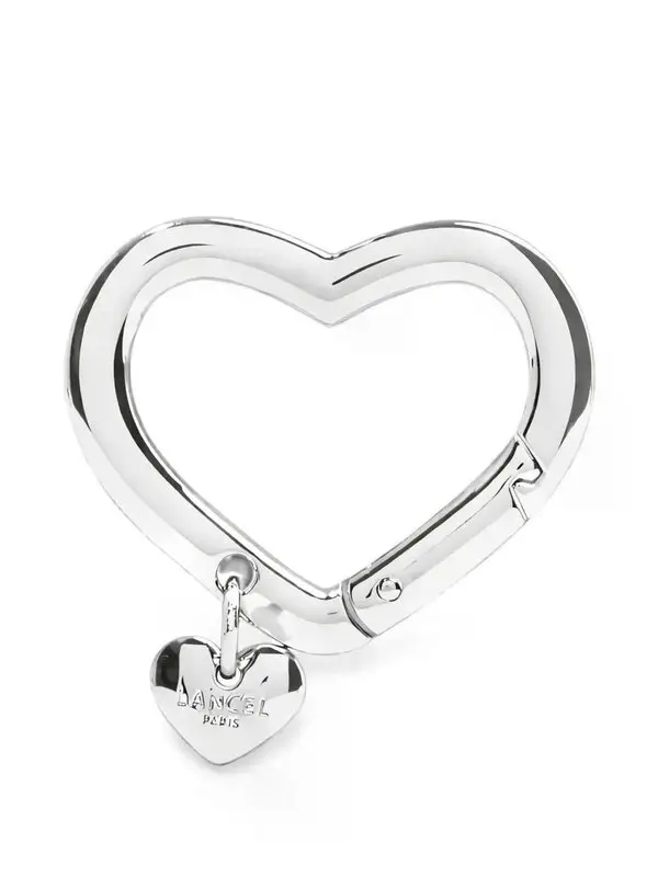 LANCEL Heart-shaped Logo-pendant Bag Charm - Silver