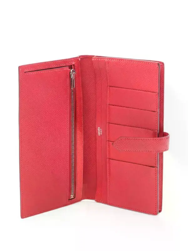 Hermès Long Béarn Soufflet Bi-fold Wallet - Red