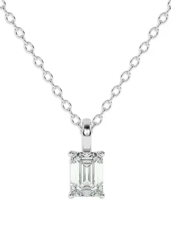 Diamond Essentials Lab-grown Emerald-cut Diamond Solitaire Pendant Necklace