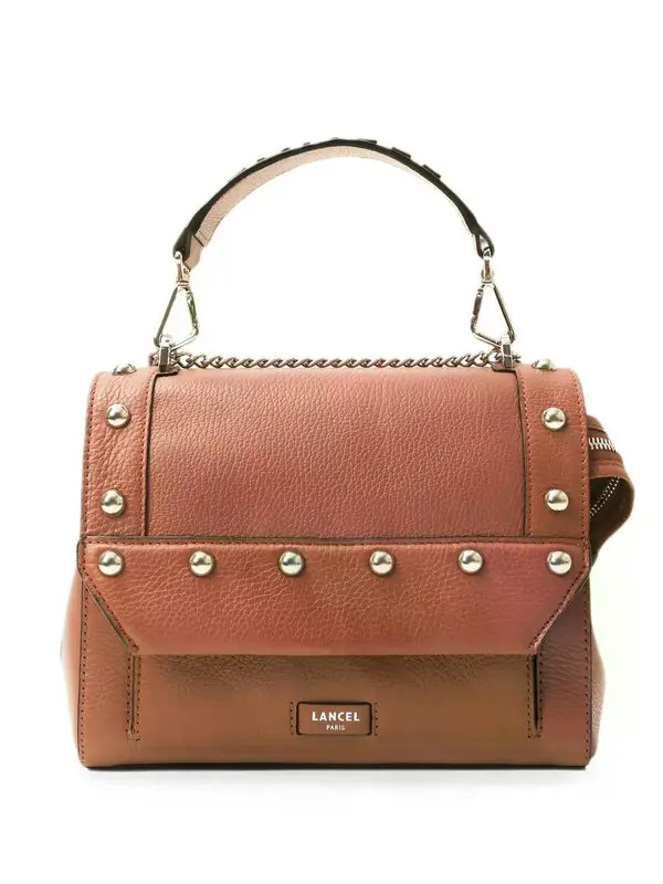 LANCEL Studded Grained-leather Tote Bag