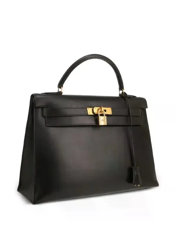 Hermès Leather Kelly 32 Handbag - Black