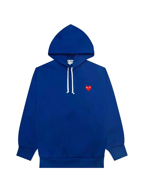 Play Comme Des Garcon Heart Patch Hoodie - Blue