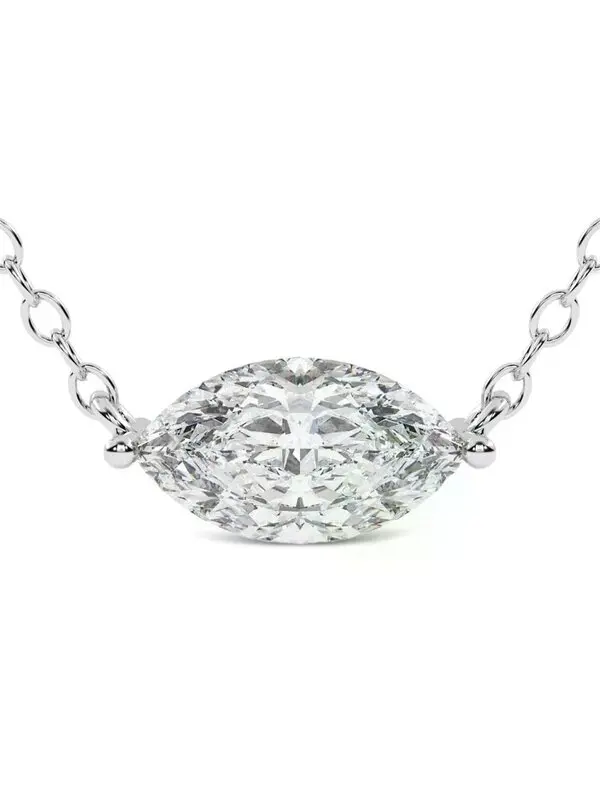 Diamond Essentials 14k White Gold Marquise-cut Diamond Necklace - Silver