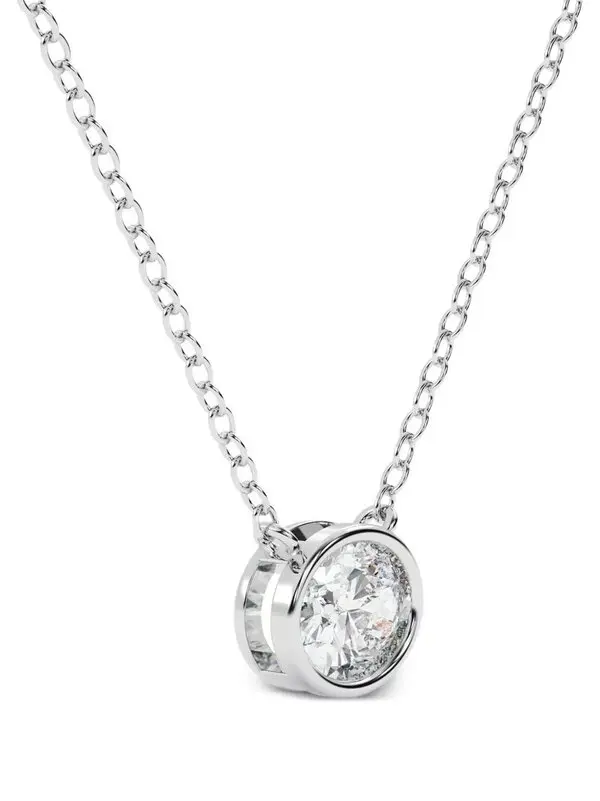 Diamond Essentials 14k White Gold Oval-cut Diamond Necklace