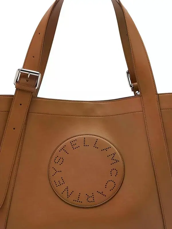 Stella McCartney Perforated Logo Tote Bag - Brown