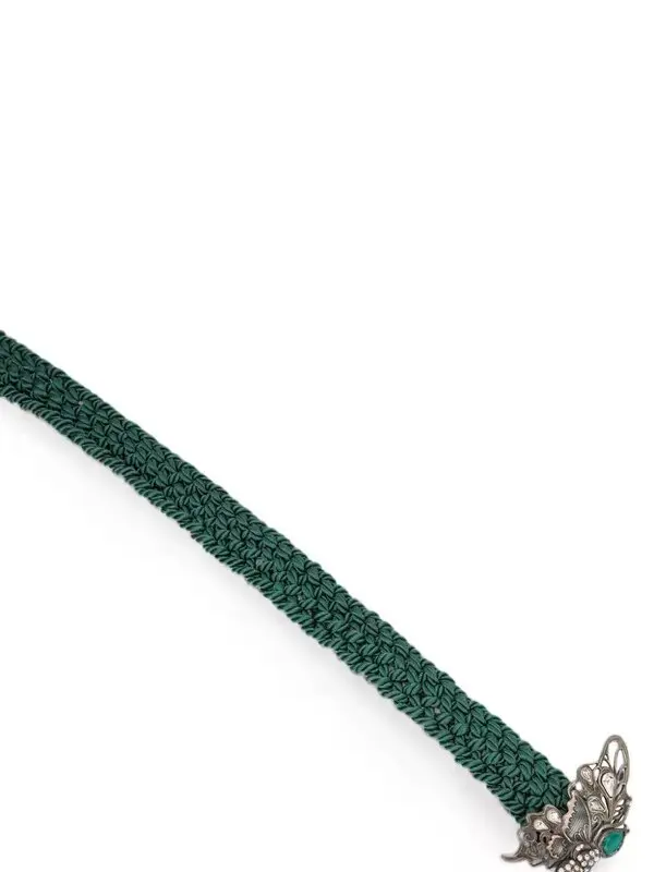 Alberta Ferretti Butterfly Buckle Elastic Belt - Green