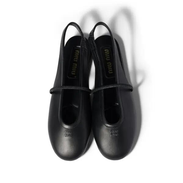 Miu Miu Leather Slingback Ballerinas