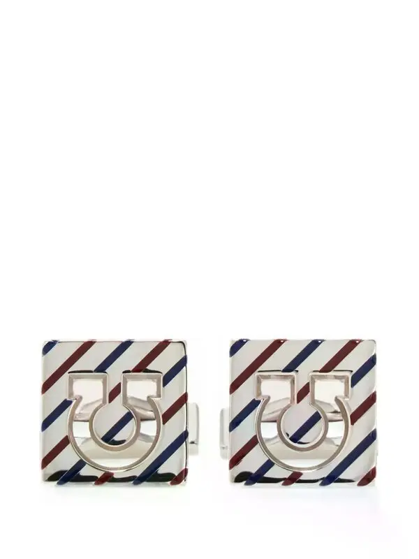FERRAGAMO Square Gancini Cufflinks - Silver