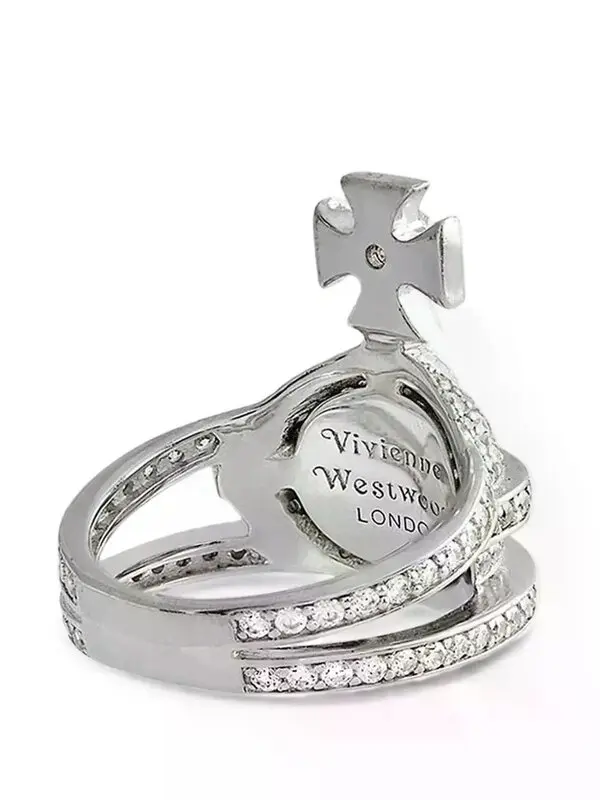 VIVIENNE WESTWOOD Orb Crystal-embellished Ring - Silver