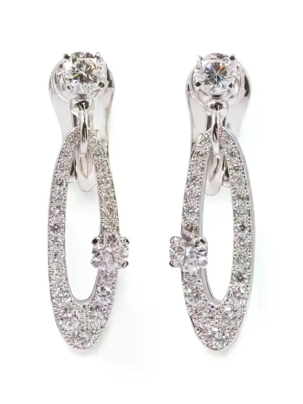 BVLGARI 18k White Gold Diamond Pavé Elisia Earrings - Silver