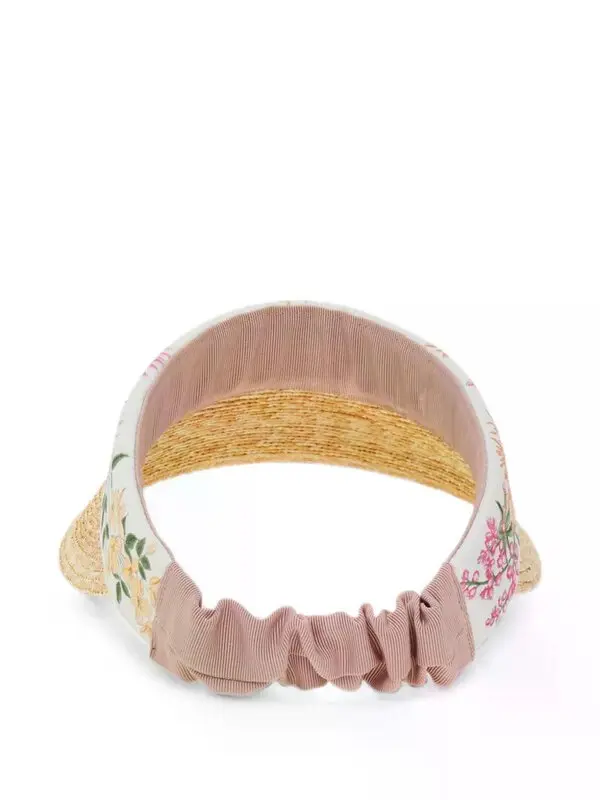 FERRAGAMO Spring-print Straw Visor