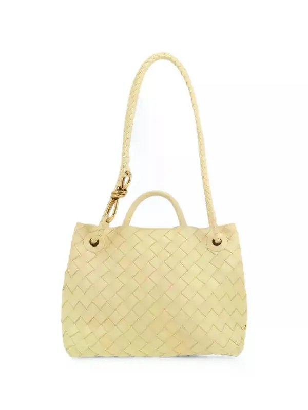 Bottega Veneta Andiamo Intrecciato Handbag - Neutrals