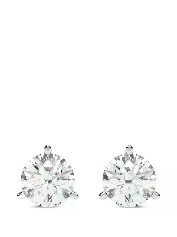 Diamond Essentials Lab-grown Diamond Stud Earrings In 14k White Gold - Silver