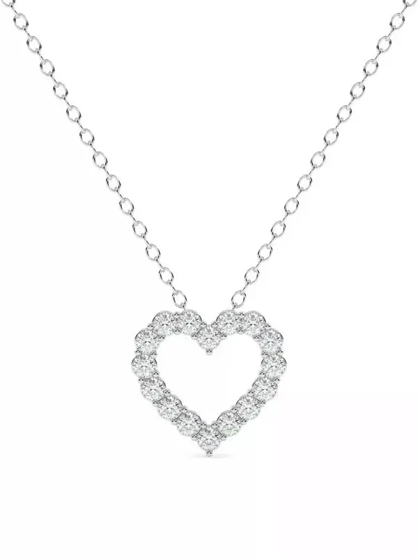 Diamond Essentials 14k White Gold Laboratory-grown Diamond Heart Pendant Necklace