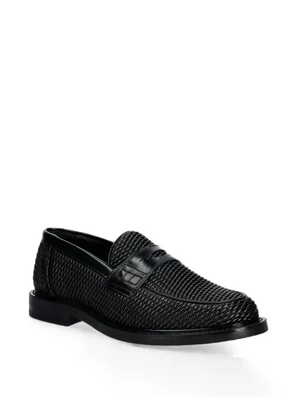 Filling Pieces Reed Woven-design Penny Loafers