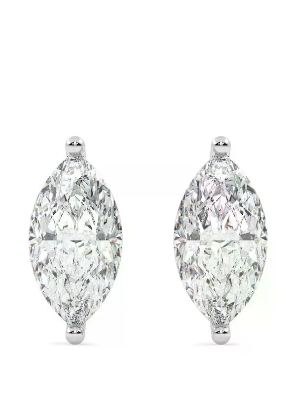 DIAMOND ESSENTIALS Marquise-cut Diamond Earrings In White Gold