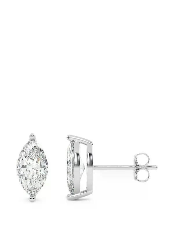 DIAMOND ESSENTIALS Marquise-cut Diamond Earrings In White Gold