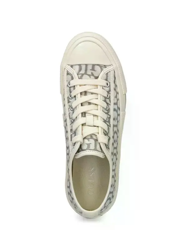 Guess Carey Logo-print Lace-up Sneakers - Neutrals