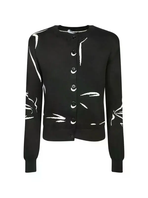 Moschino Scribble Print Cardigan - Black