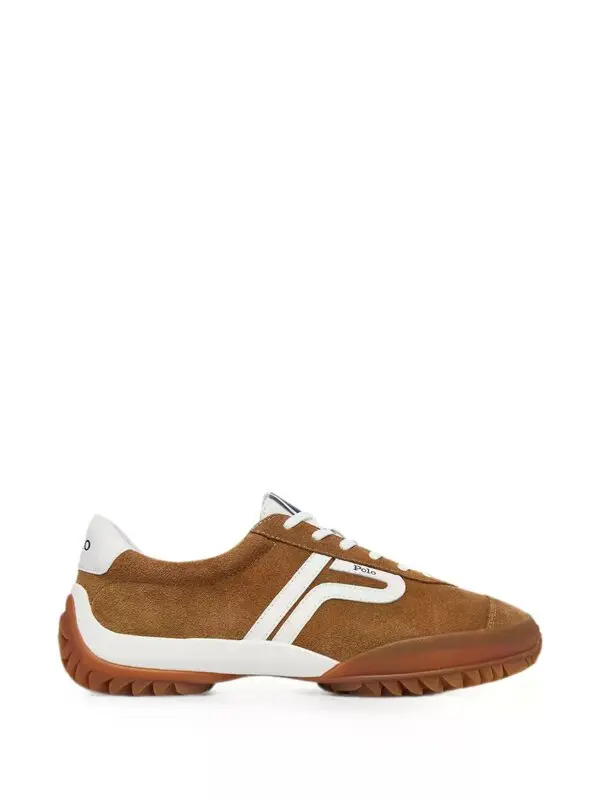 Polo Ralph Lauren Suede Low-top Sneakers With Logo Detailing - Brown