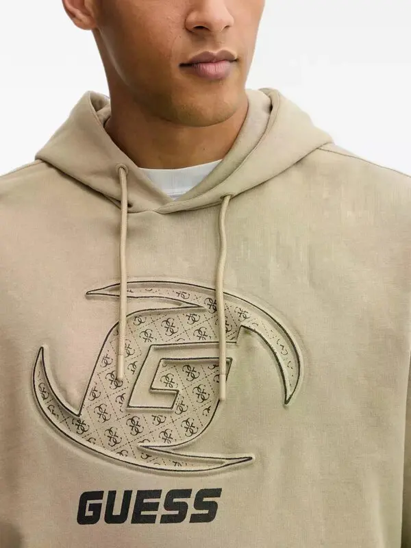 Guess Logo Print Hoodie - Neutrals
