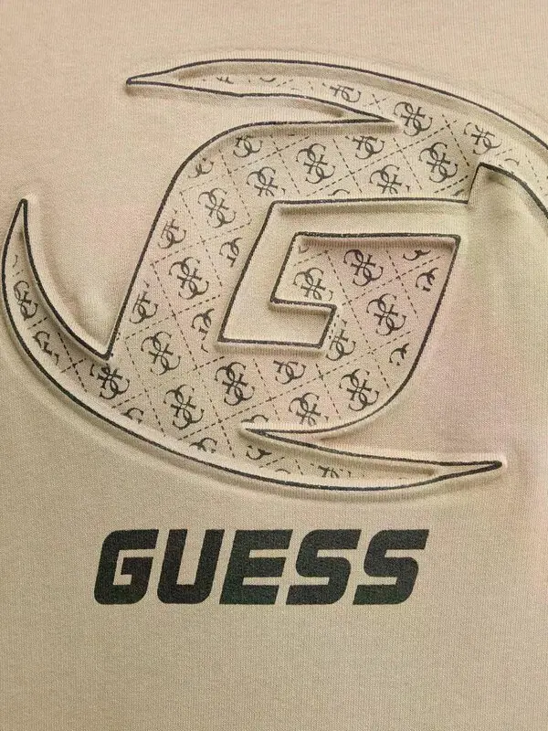 Guess Logo Print Hoodie - Neutrals