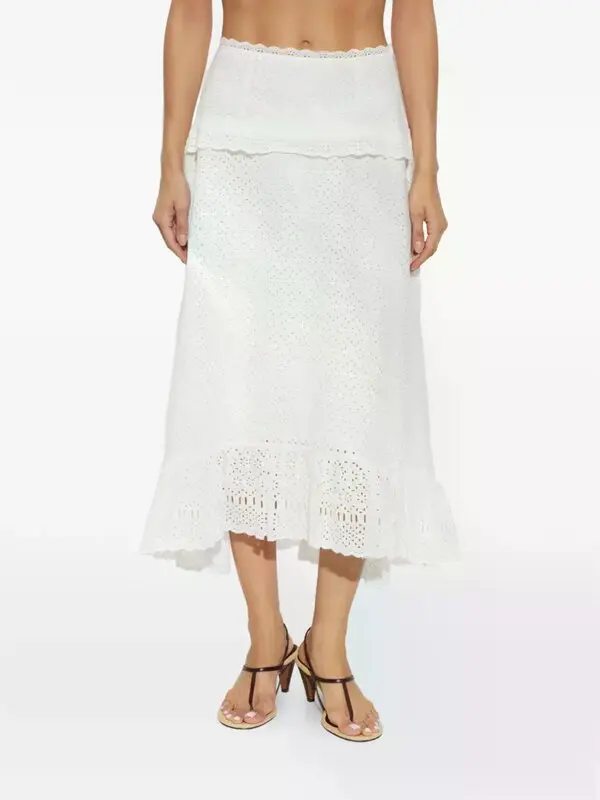 Ulla Johnson Violetta Broderie Anglaise Midi Skirt