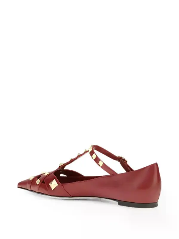 Valentino Garavani Studded Flat Pumps - Red